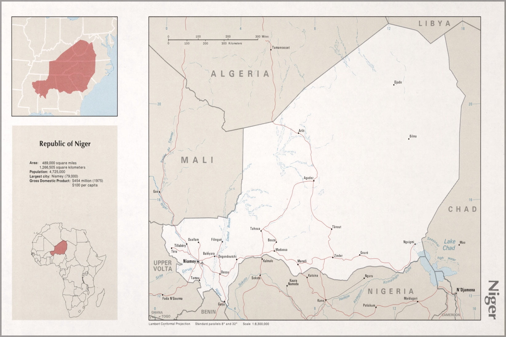 24"x36" Gallery Poster, cia map of Niger 1976 - Walmart.com