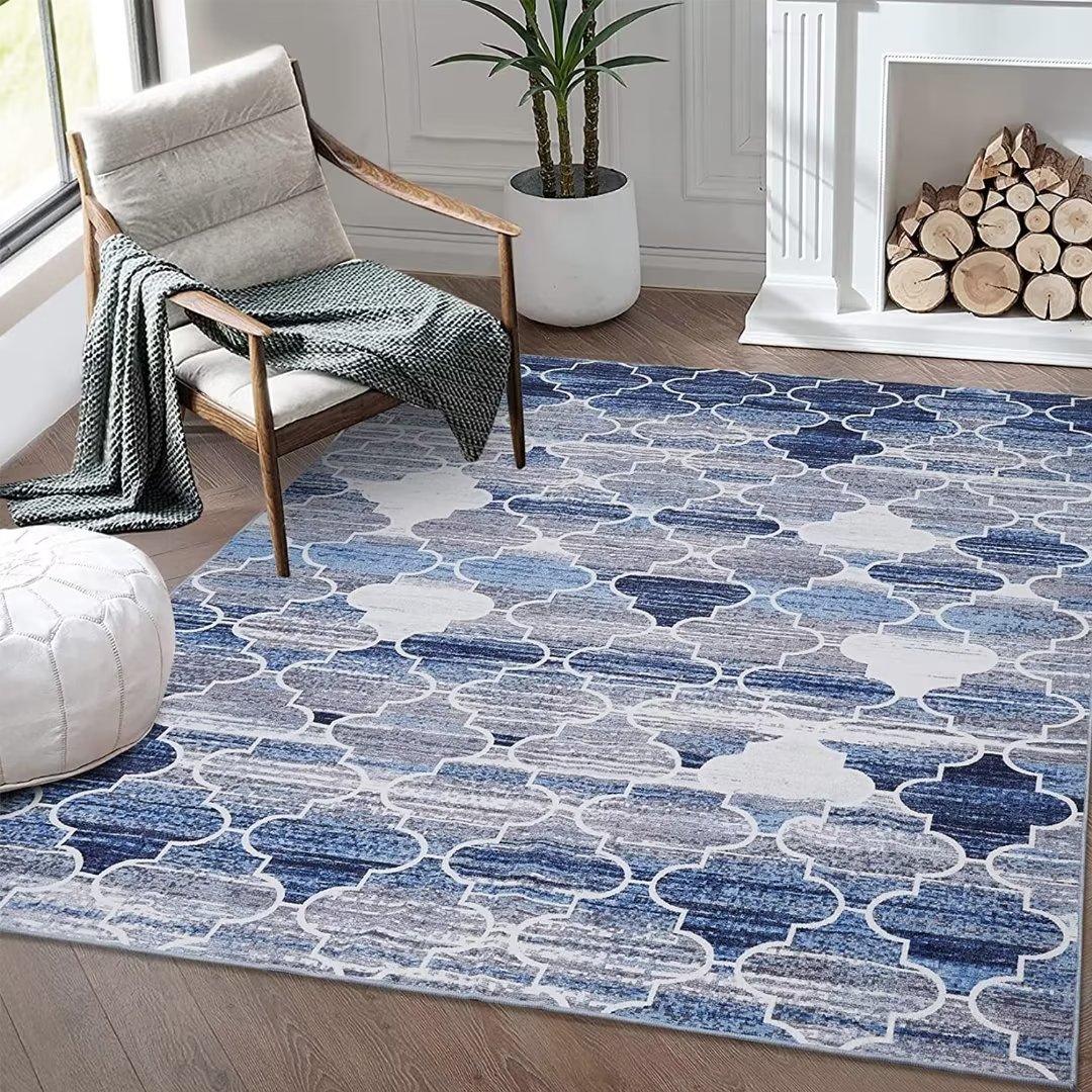 FairOnly Washable Abstract Area Rug 2'x3' Ogee Trellis Non-Slip ...