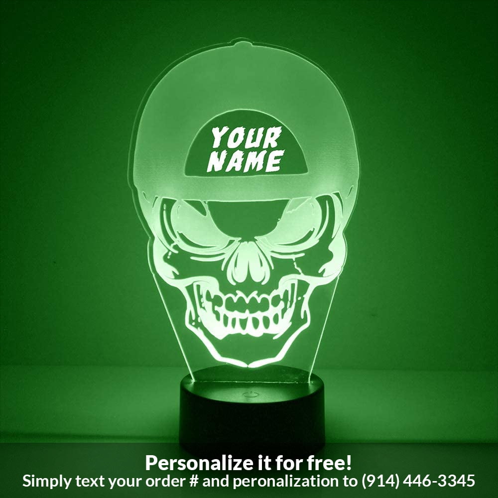 Mirror Magic Store Skull Hat Color Changing Personalized LED Light with ...