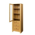 rattan door Bookshelf Display Case with drawer finish Open Storage ...
