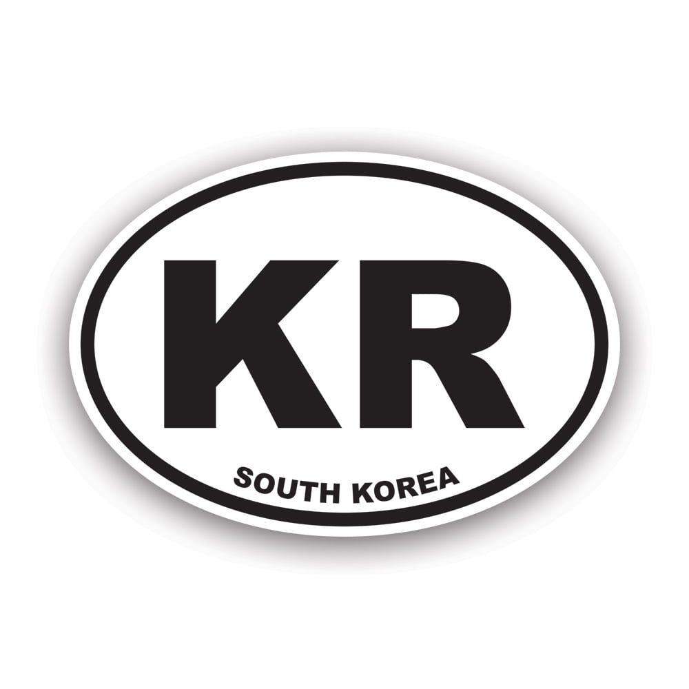 South Korea Oval Sticker Decal - Self Adhesive Vinyl - Weatherproof ...