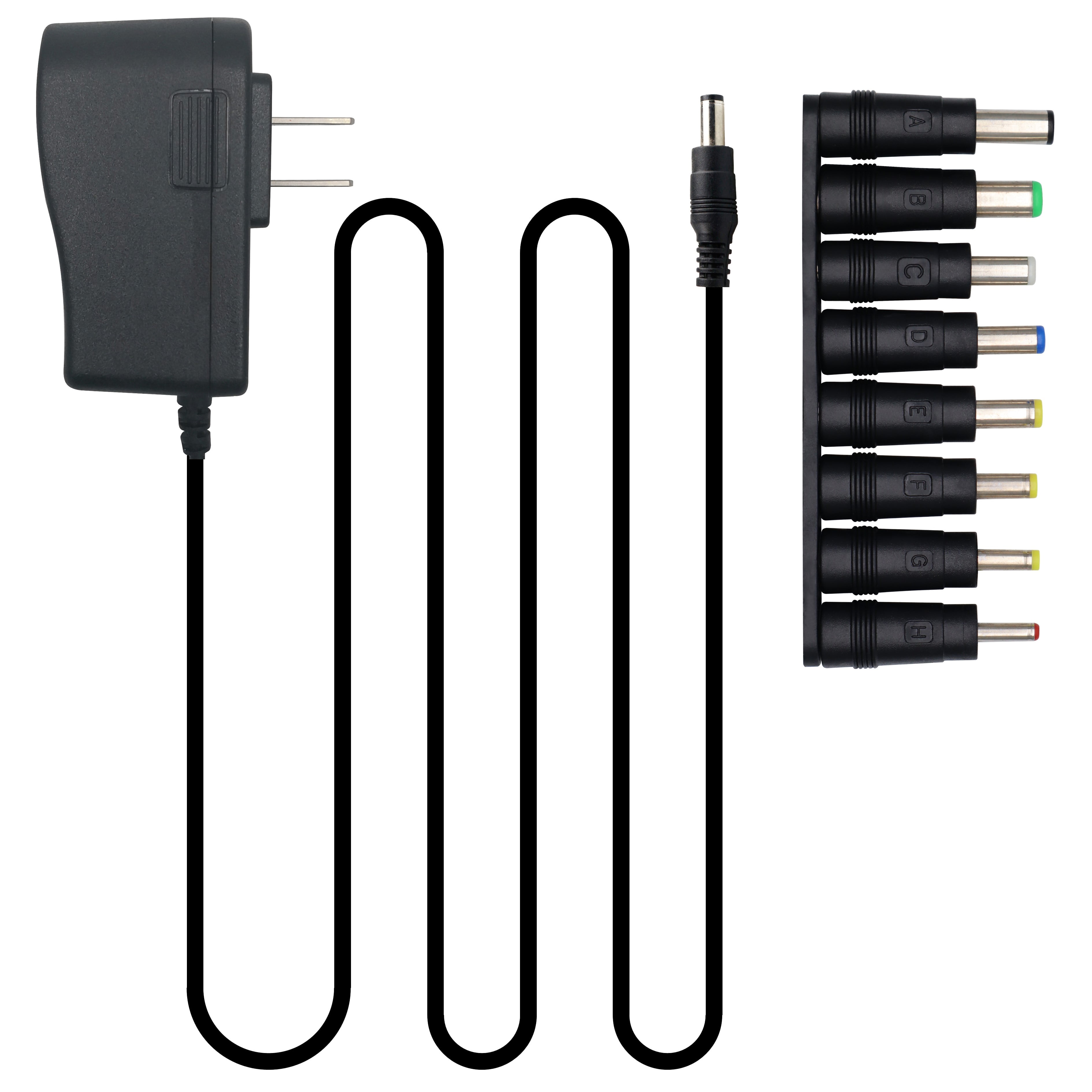 Universal DC 7.5V 1A Power Supply with Multiple Connectors and ...