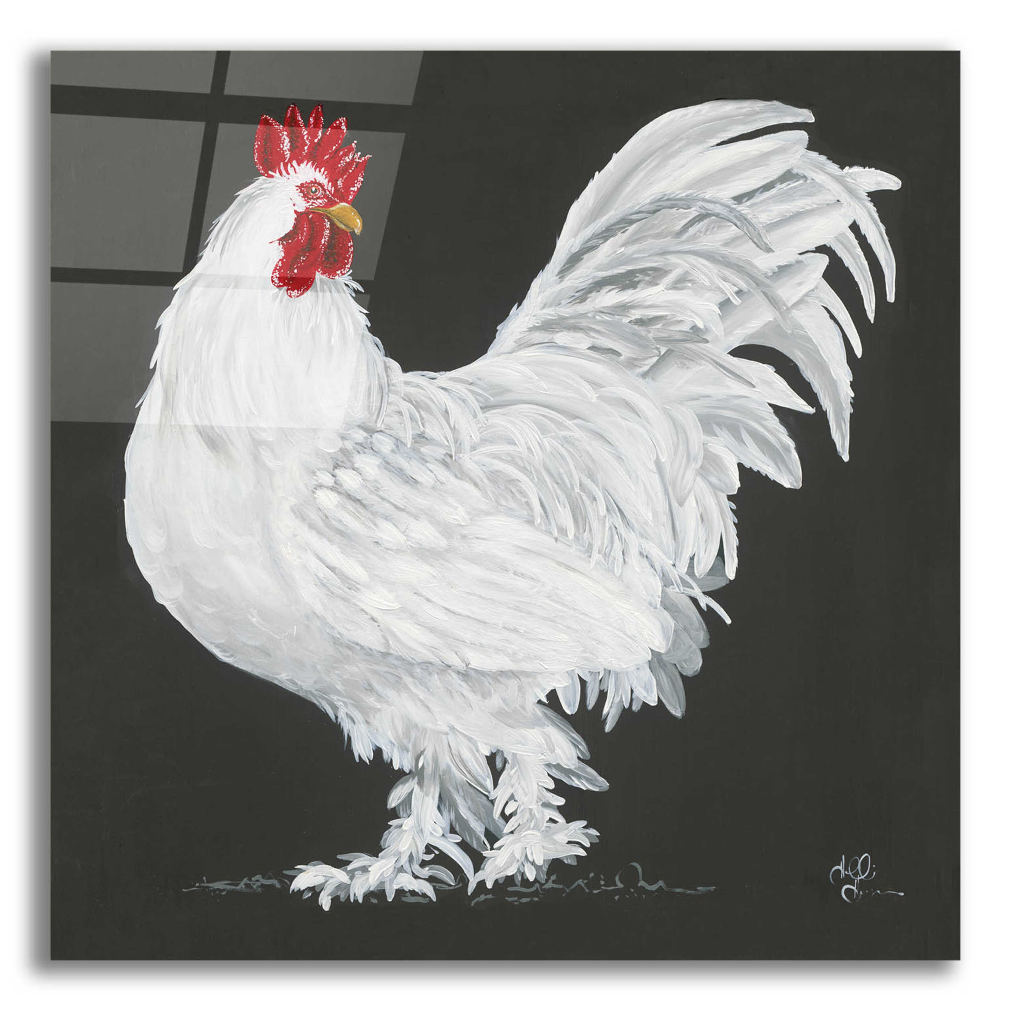 Epic Art 'Rooster' by Hollihocks Art, Acrylic Glass Wall Art, 12"x12 ...