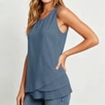 Cotton Linen Tank Tops for Womens Sleeveless Round Neck Tiered Layered ...