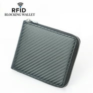 DEFNES Genuine Leather Bifold Wallet for Men with Zippered Security ...