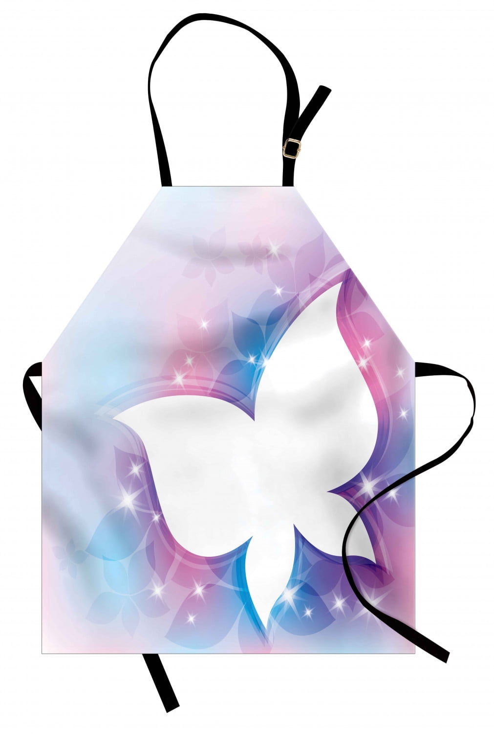 Butterfly Apron Abstract Floral White Butterfly Silhouette on a Magical ...