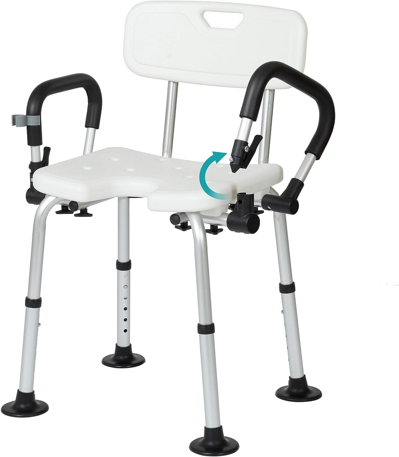 ELENKER Height Adjustable Shower Chair, Bath Bench Shower Seat with ...