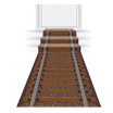Beistle Set of 6 Brown and Gray Railroad Track Design Rectangular ...
