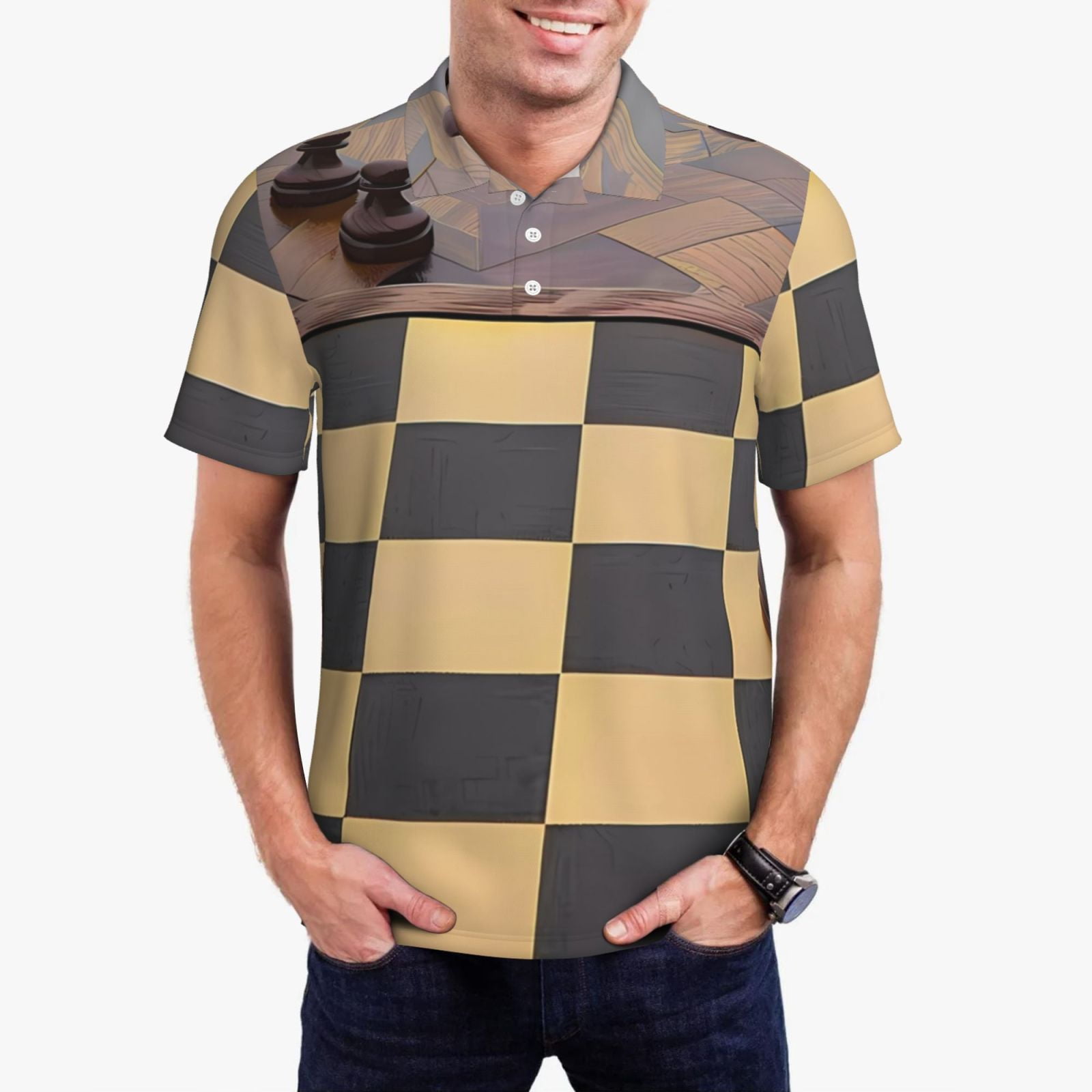Balery Chess Board With Pawns Camisa Polo de Hombre con Estampado, de ...