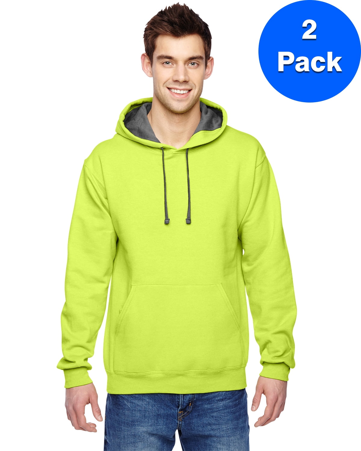 Mens 7.2 oz. Sofspun Hooded Sweatshirt SF76R (2 PACK) - Walmart.com