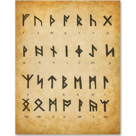 Nordic Runes - 11x14 Unframed Art Print - Great Gift for Skyrim Fans ...