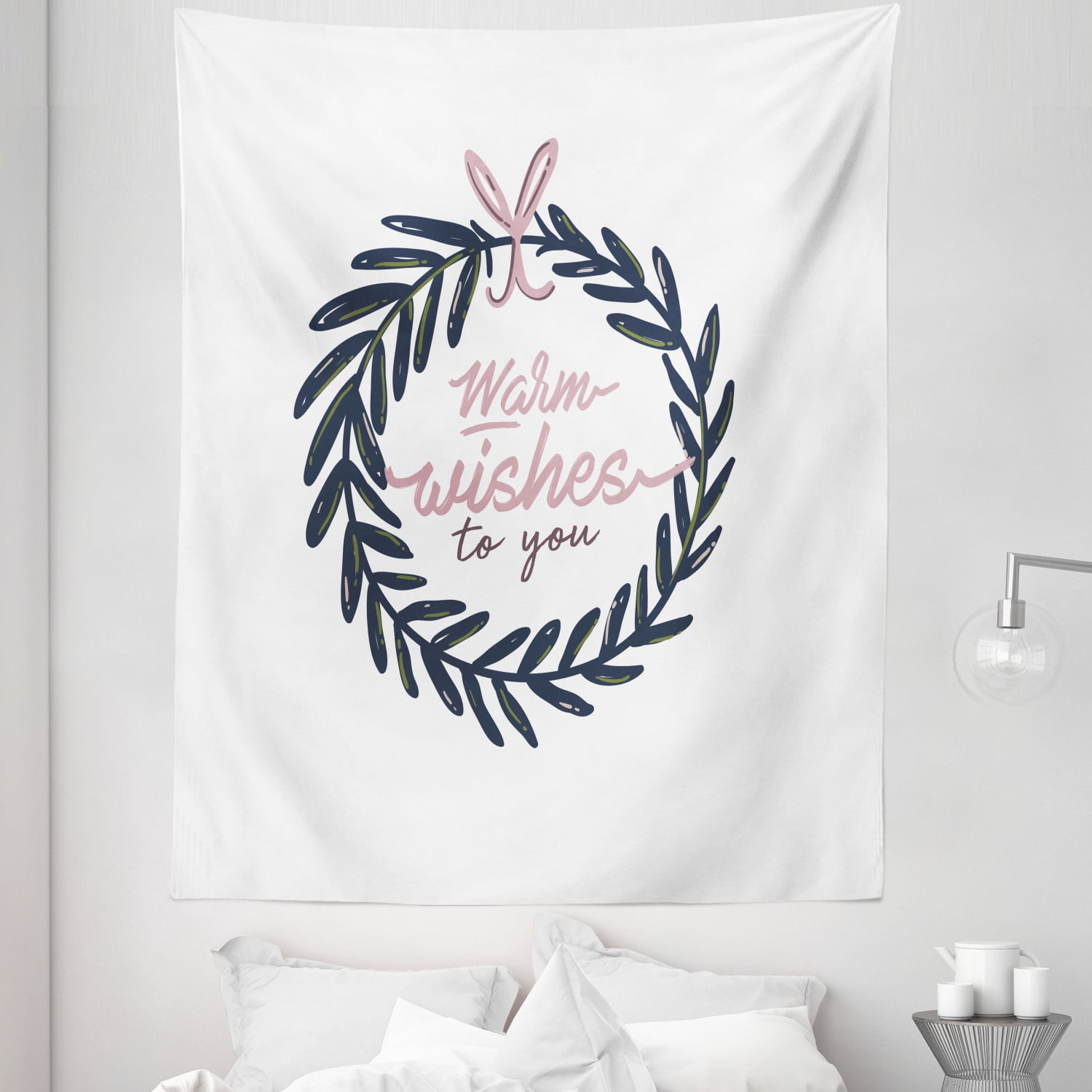 Sayings Tapestry, Warm Wishes to You New Year Celebration Typography ...