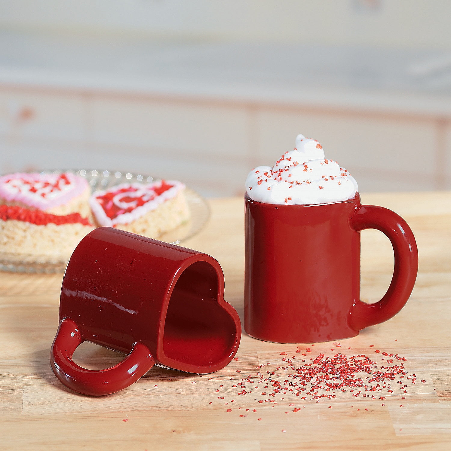 Red Heart Mugs - Home Decor - 2 Pieces - Walmart.com