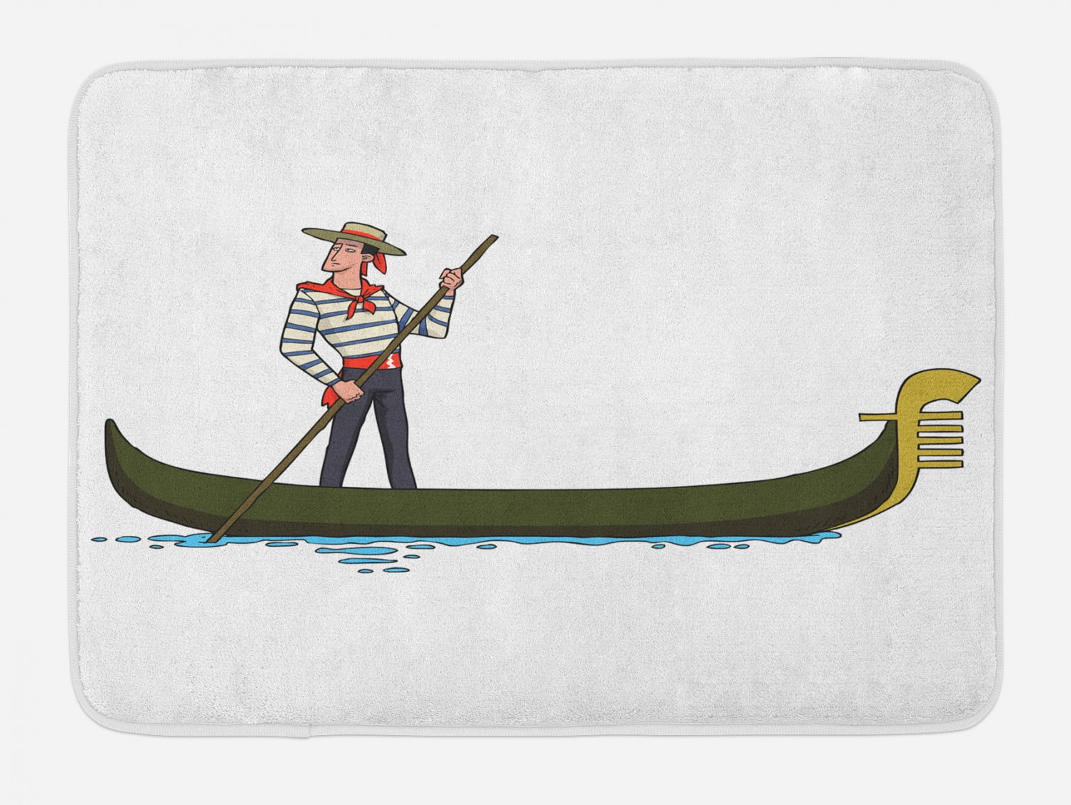 Cartoon Bath Mat, Image of Gondola in Romance City Venice European ...