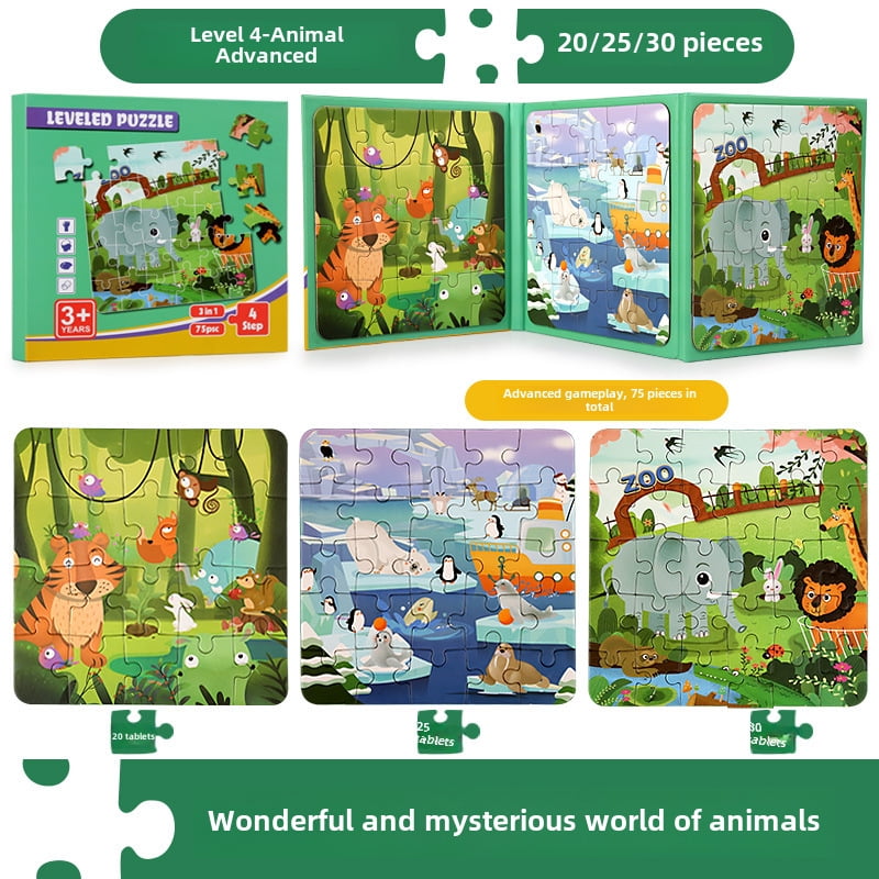 Unbranded Animal World Magnetic Puzzle Book For Kids Ages 4-6: Foldable  Durable Educational Toy For Kindergarten Boys & Girls - Interactive Cognitive