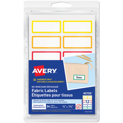 Click here for Avery No-Iron Fabric Name Labels  Rainbow Borders... prices