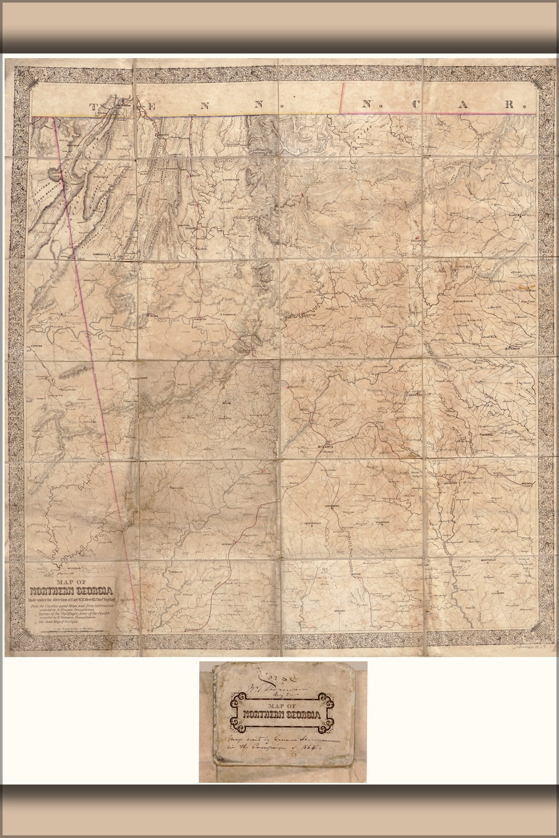 24"x36" Gallery Poster, Map of northern Georgia 1864 - Walmart.com