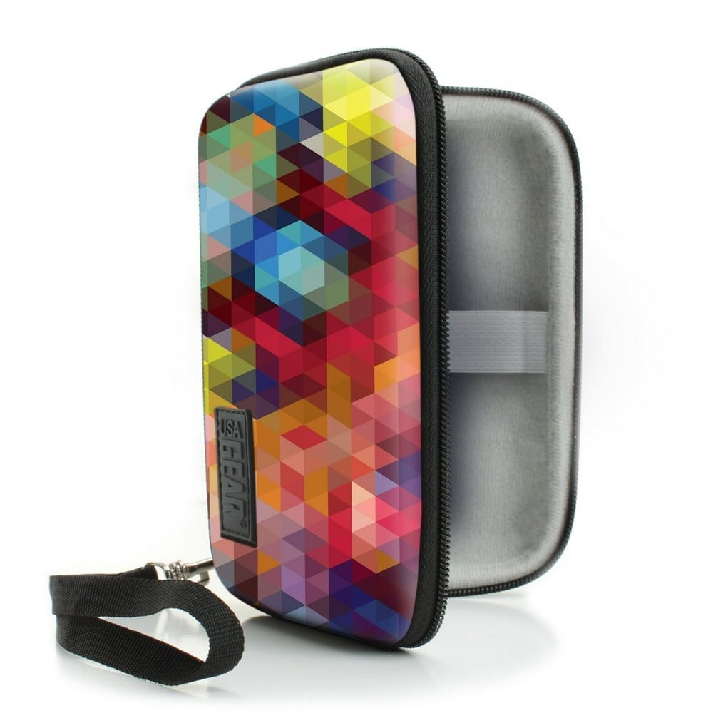 Protective Hard Shell Electronics Slim Case by USA Gear - Geometric ...