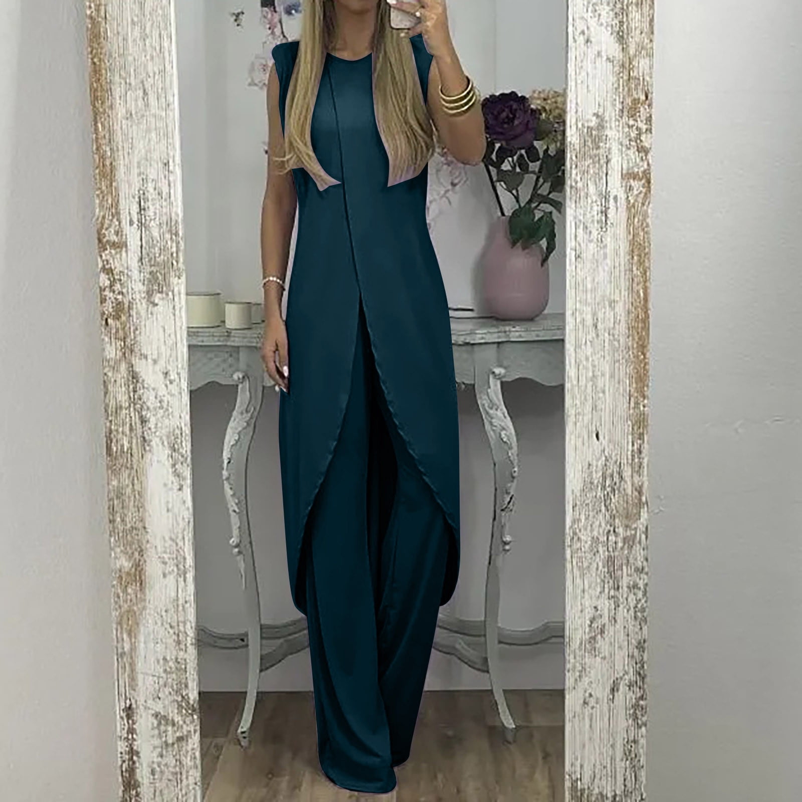 Click here for Dndif Womens Sleeveless Blouse And Wide Leg Pants... prices