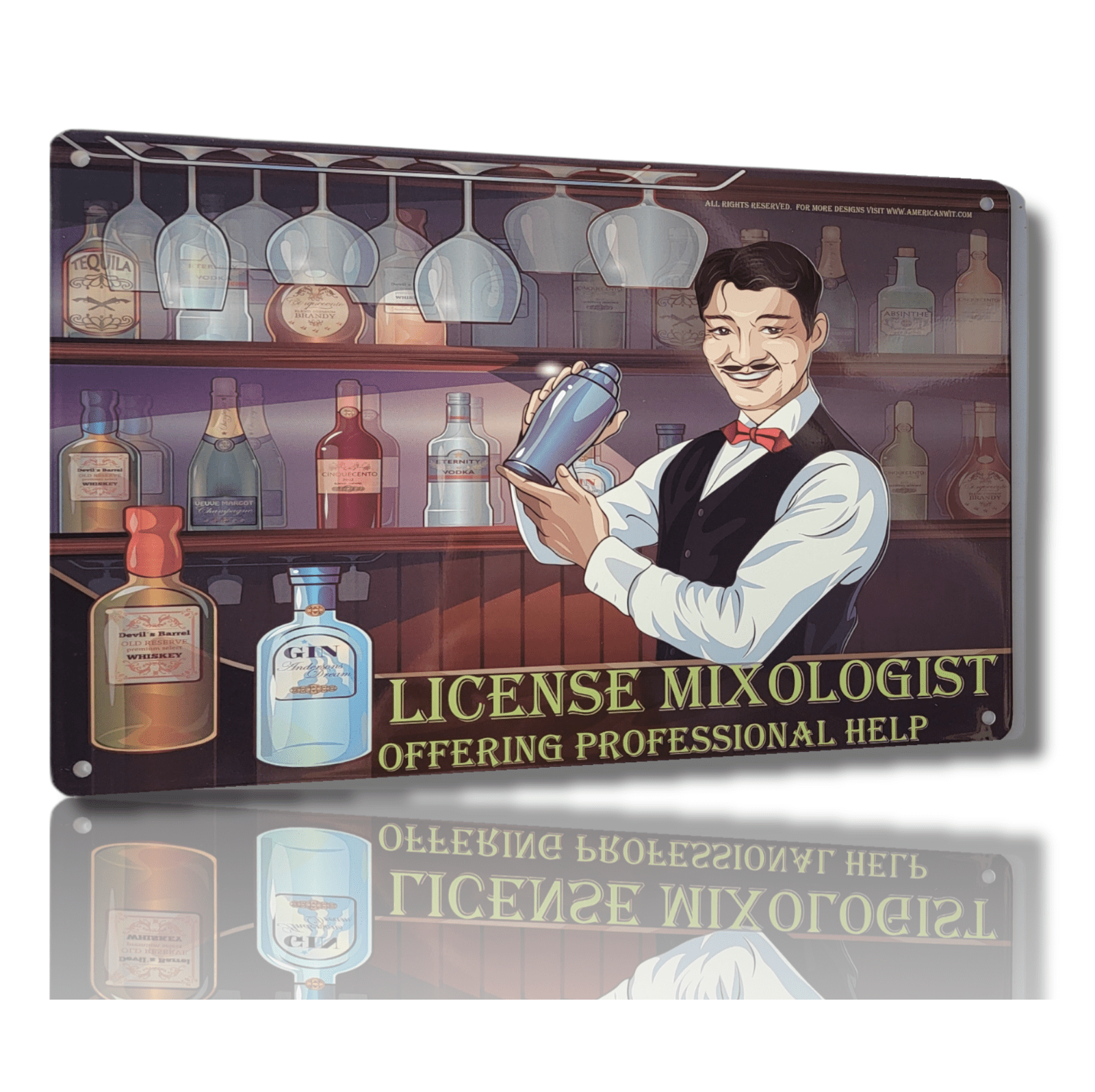 "License Mixologist Offering Professional Help" 8"x12" Funny Metal Tin ...