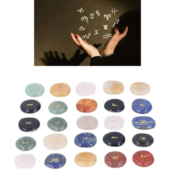 Rune Stones,25 Pcs Rune Stone Chakra Healing Stones Chakra Stones High ...
