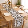 Brown Moroccan Plaid Table Runner, Modern Abstract Exotic Geometric ...