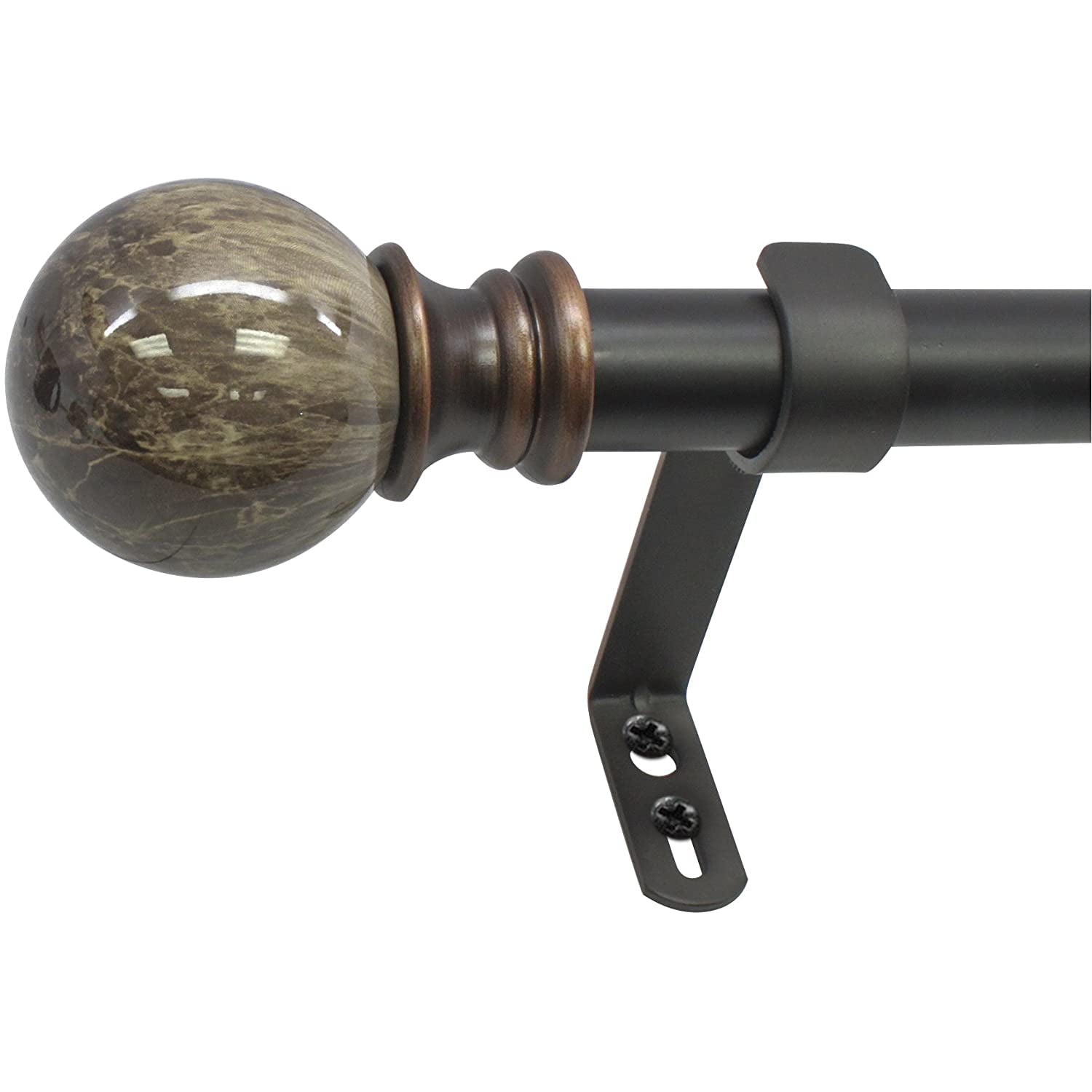 Decopolitan Beme International 1" Core Marble Ball Telescoping Drapery ...