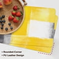Abstract Yellow Gary Paint Leather Placemats Set of 4, 12x18 Inch ...