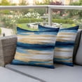 Blue Gold Graffiti Outdoor Waterproof Throw Pillow Covers Set of 2, 20 ...