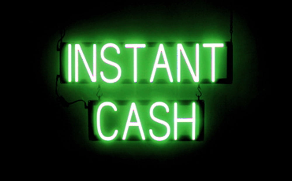 SpellBrite INSTANT CASH LED Sign for Business. 25.9" x 15.0" Green ...