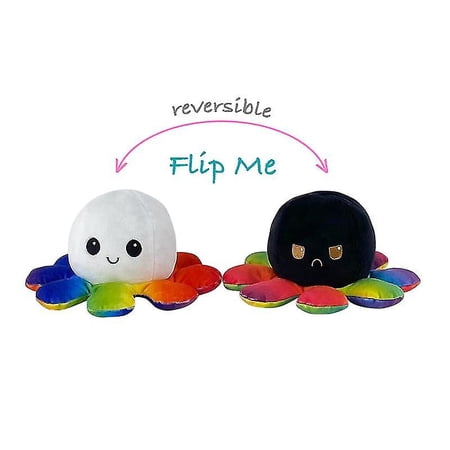 Reversible Octopus Plushie Double-sided Flip Doll Show Mood Toy ...