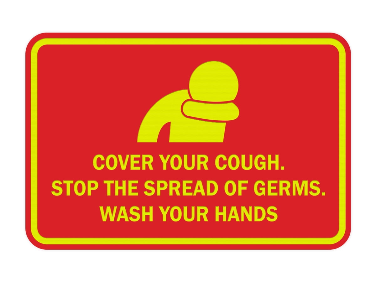 Classic Framed Cover Your Cough Stop the Spread Of Germs Wash Your ...