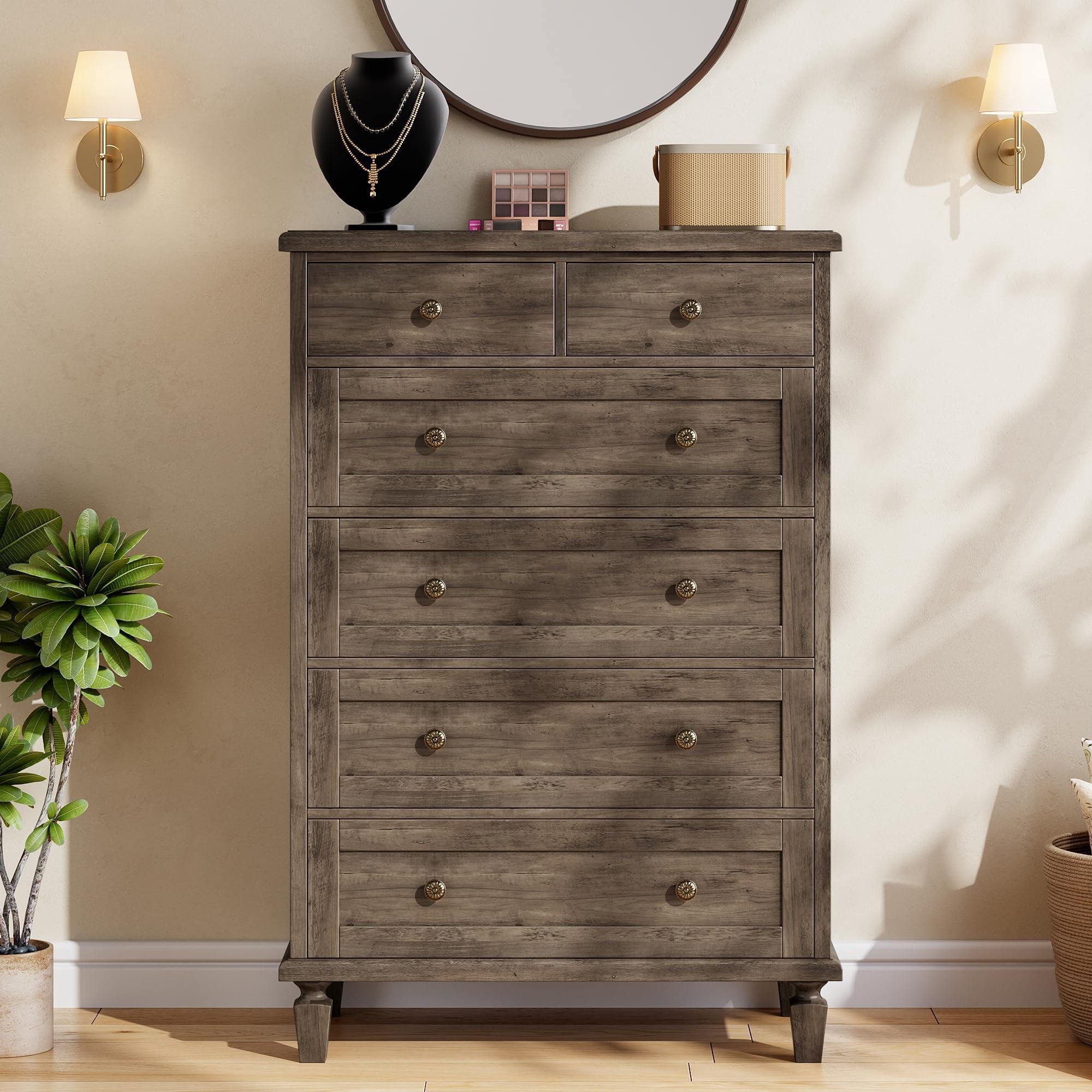 Click here for Strundghti 47 Tall 6-Drawer Dresser  Vintage Woode... prices