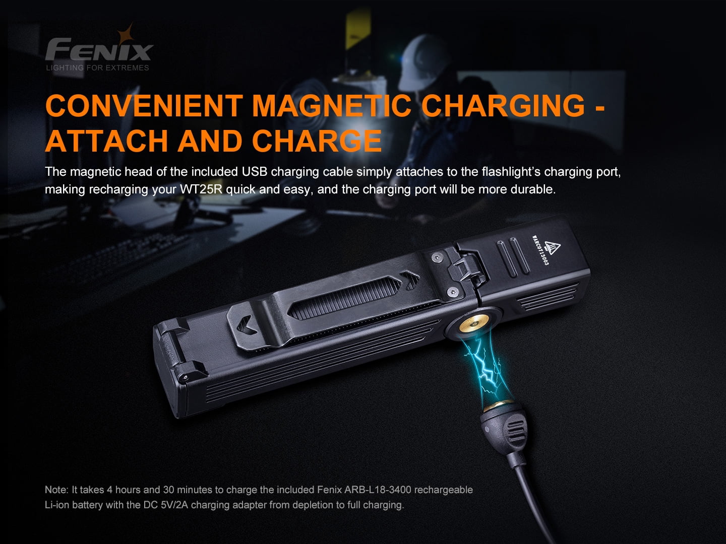 Fenix WT25R 1000 Lumen Rechargeable Handheld Worklight Magnetic ...