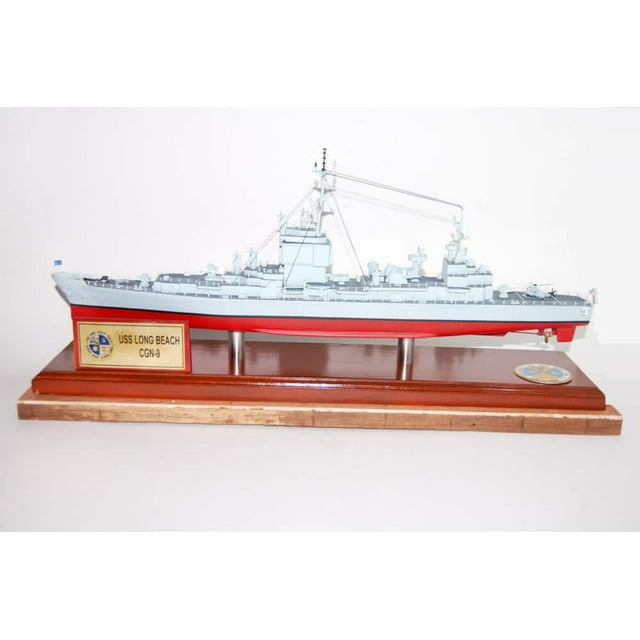 USS Long Beach CGN-9 Model,Navy,Scale Model,Mahogany,Long Beach Class ...