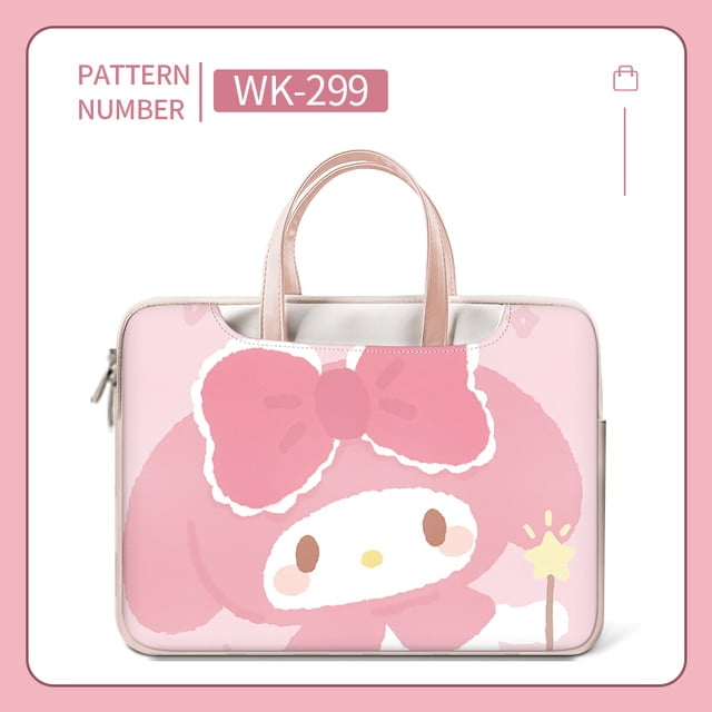 Laptop Bag Laptop Sleeve Case Pink Handle Cute Handbag Pu Shockproof