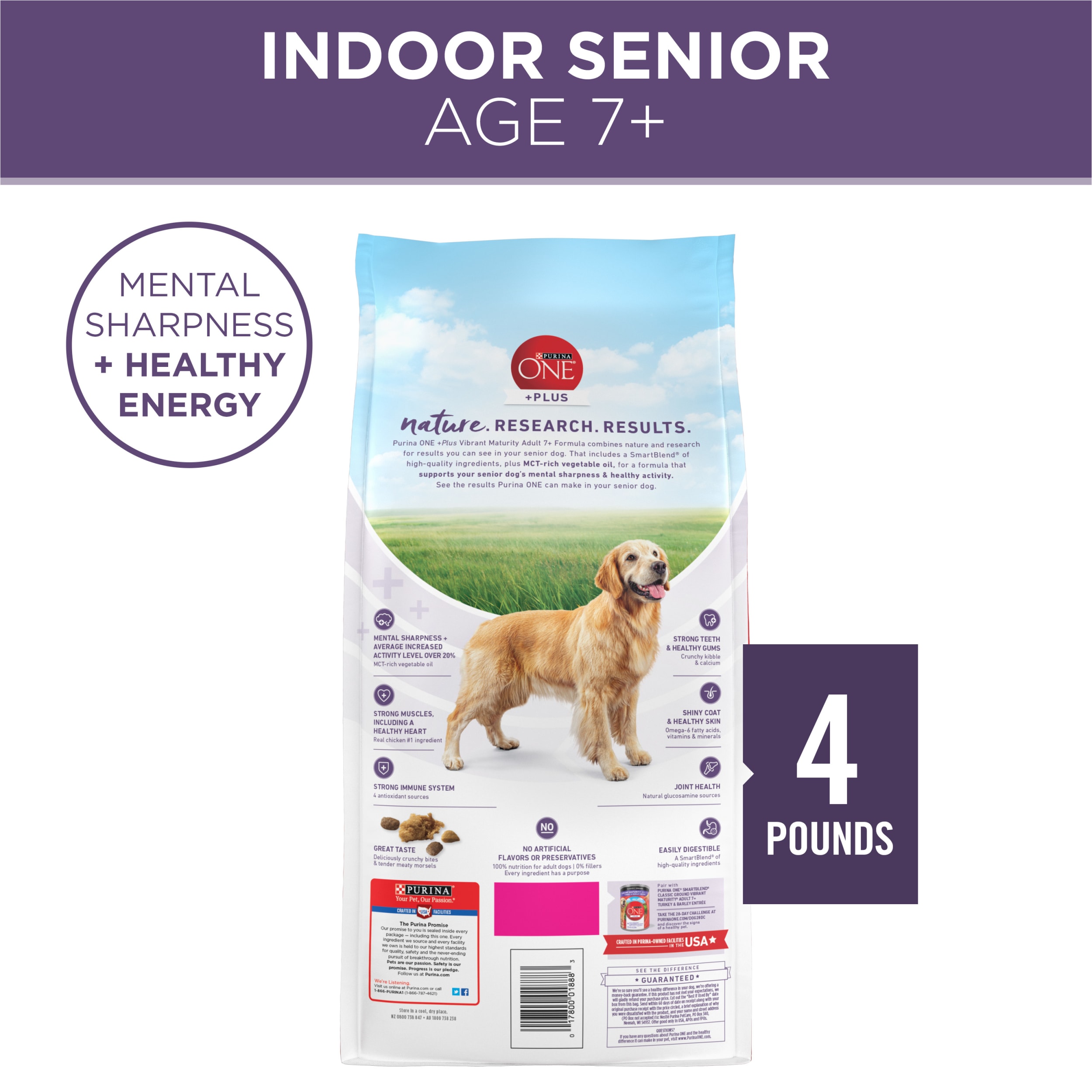 Purina ONE Plus Vibrant Maturity Adult Dry Dog Food for Senior Dogs ...