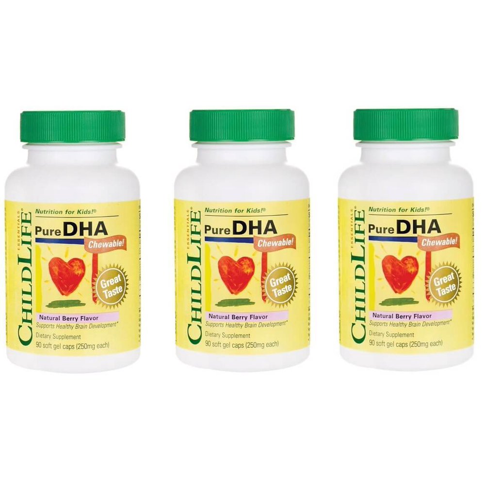 ChildLife - Pure DHA Chewable, Natural Berry Flavor, 90 Soft Gel Caps - 3 Packs - Walmart.com ...
