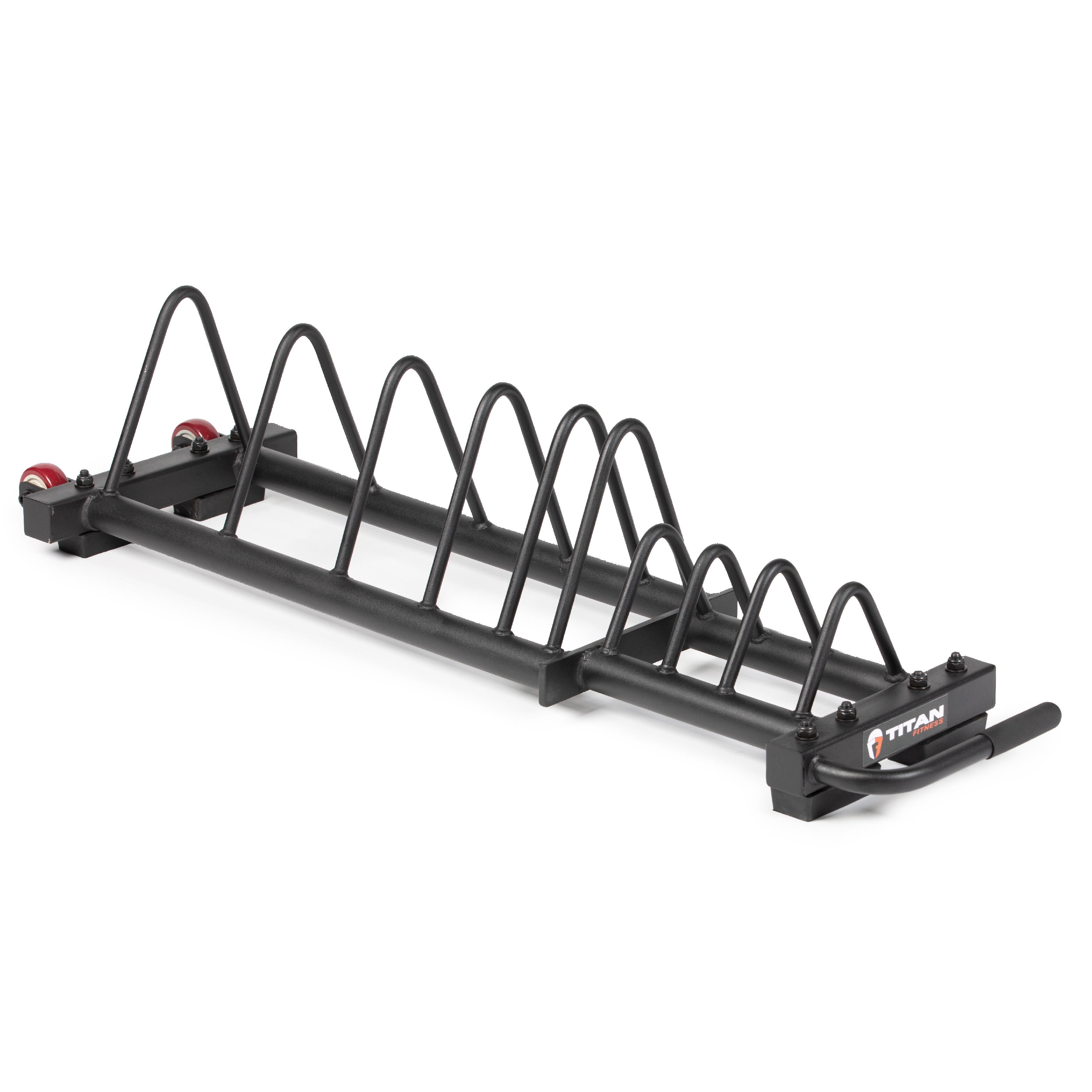 Titan Fitness Horizontal Weight Plate Storage w/ Wheels Bumper Rack ...