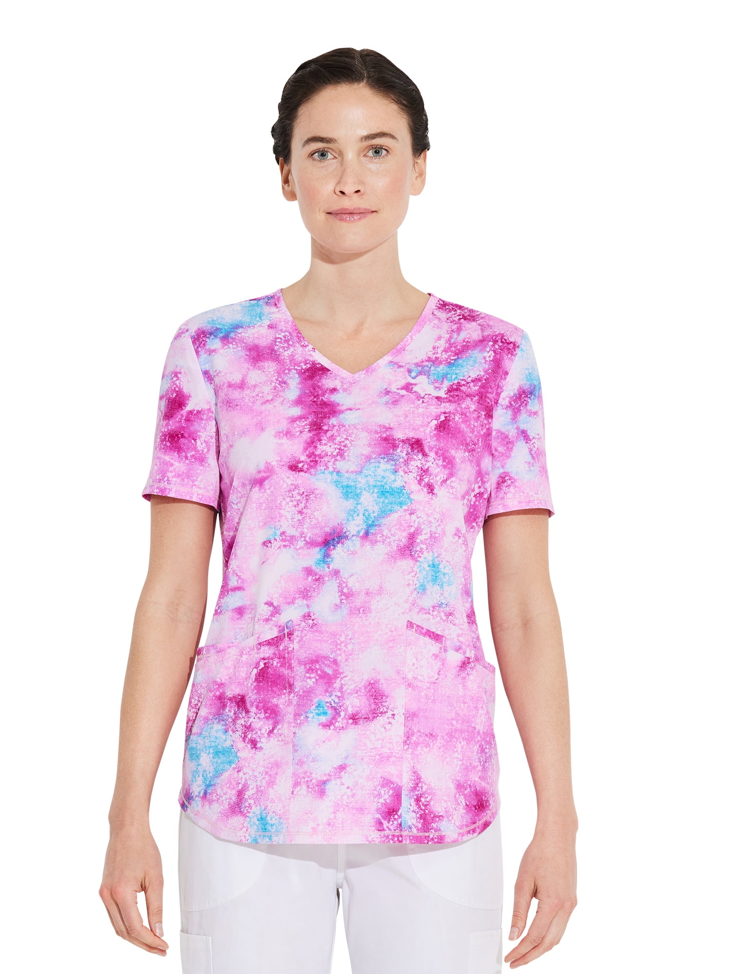 Scrubstar Women's Abstract Print V-Neck Scrub Top - Walmart.com