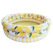 Funsicle Lagoon Blue Squiggle 3-Ring Inflatable Swimming Pool, Round ...