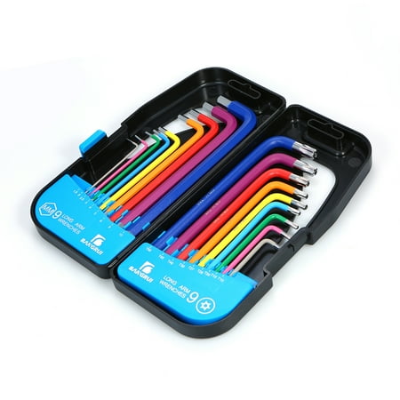 Yeacher 18PCS Multicolour L-Key Set Metric Star Long Arm Ball End Hex ...