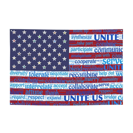 DouZhe Us Flag Handshake Sign Banner, Unity Community Union Hanging ...