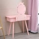 Ktaxon Kids Vanity Wooden Makeup Table Set for Girls Princess Pretend ...