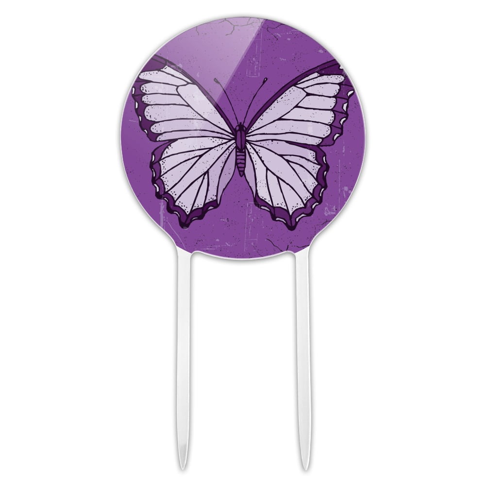 Acrylic Butterfly Artsy Purple Cake Topper Party Decoration for Wedding ...