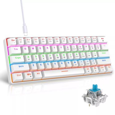 HK GAMING Wired GK61 61 Key LED Gaming Keyboard | RGB Backlit (White ...
