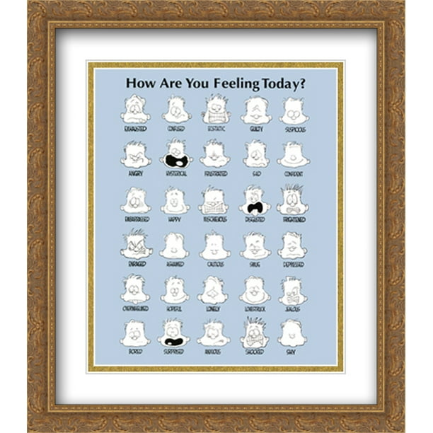 How Are You Feeling Today? 2x Matted 22x28 Large Gold Ornate Framed Art ...