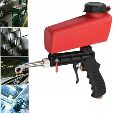 Gravity Feed Sand Blaster Gun Kit - Hand Held Sand Blasting Spray Gun ...