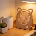 Werulen Cute Cat Ear Small Fan USB Charging, Three Speed Adjustable ...