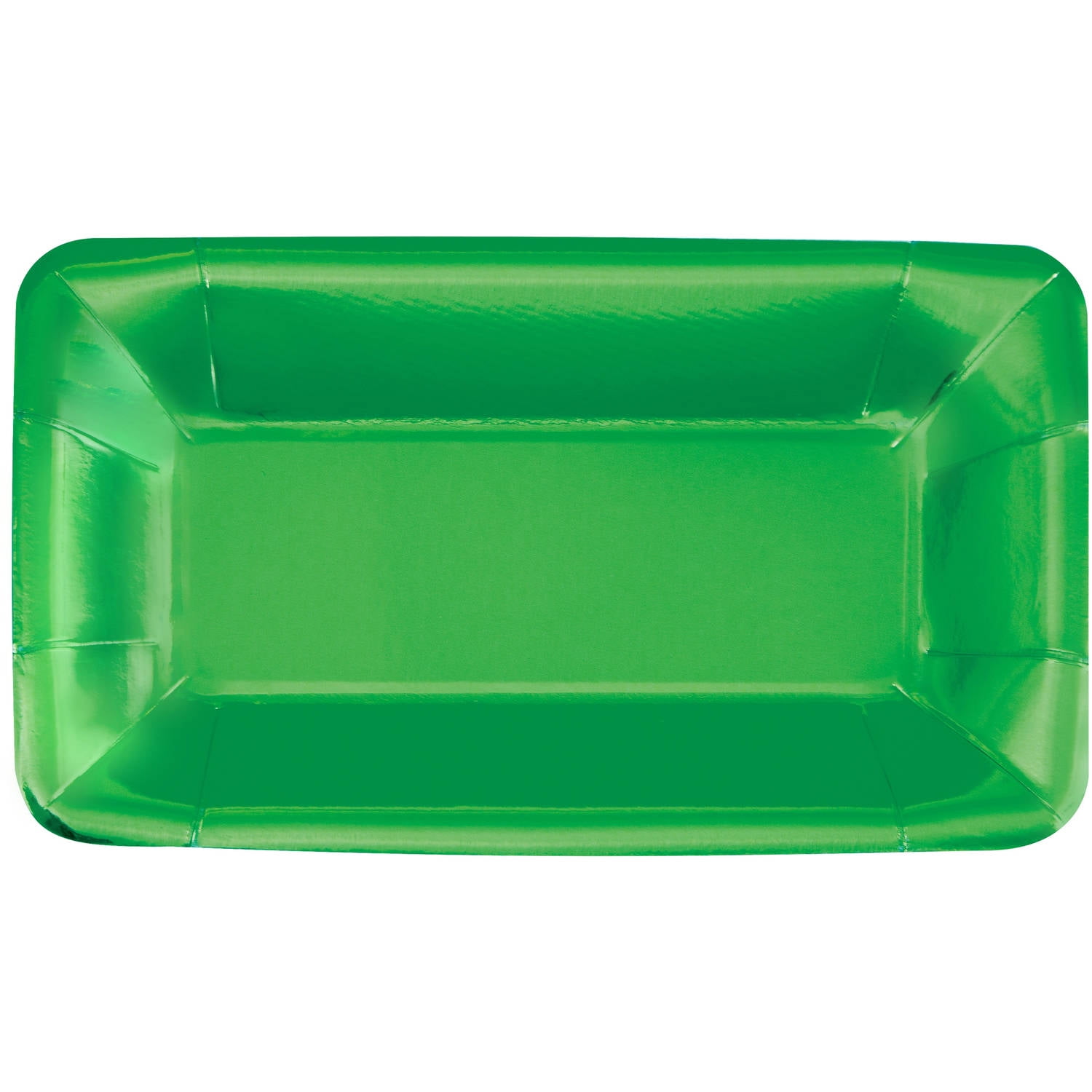 Rectangular Paper Appetizer Plates, 9 x 5 in, Foil Green, 8ct - Walmart.com